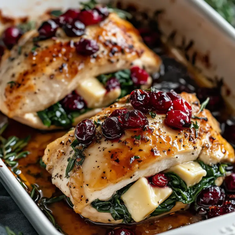 Cranberry & Spinach Stuffed Chicken with Brie