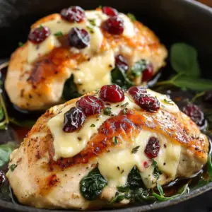 Cranberry & Spinach Stuffed Chicken with Brie